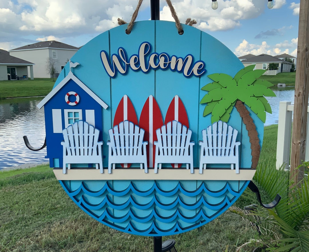 Welcome Surfboard Sign - Etsy