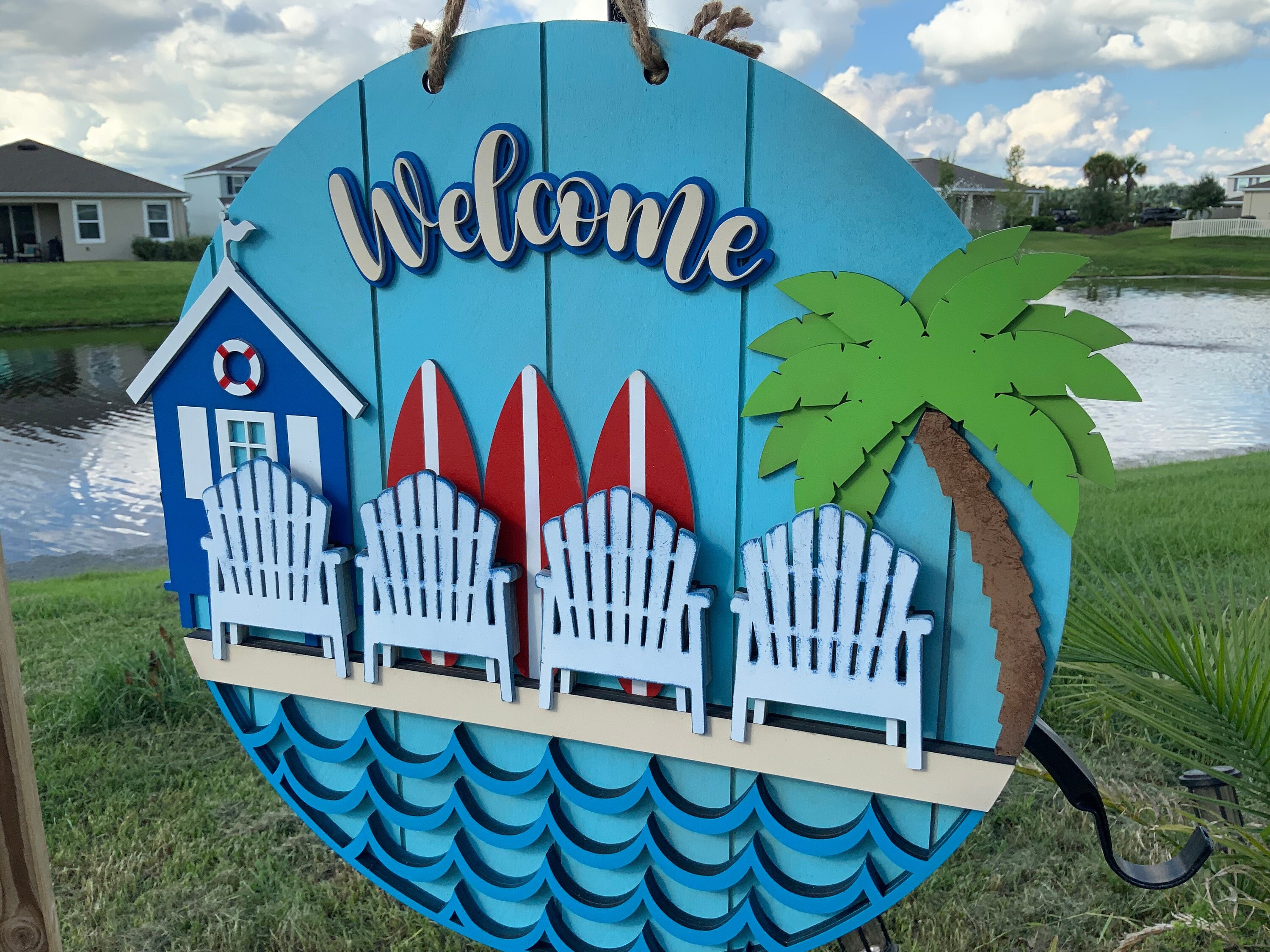 Welcome Surfboard Sign - Etsy