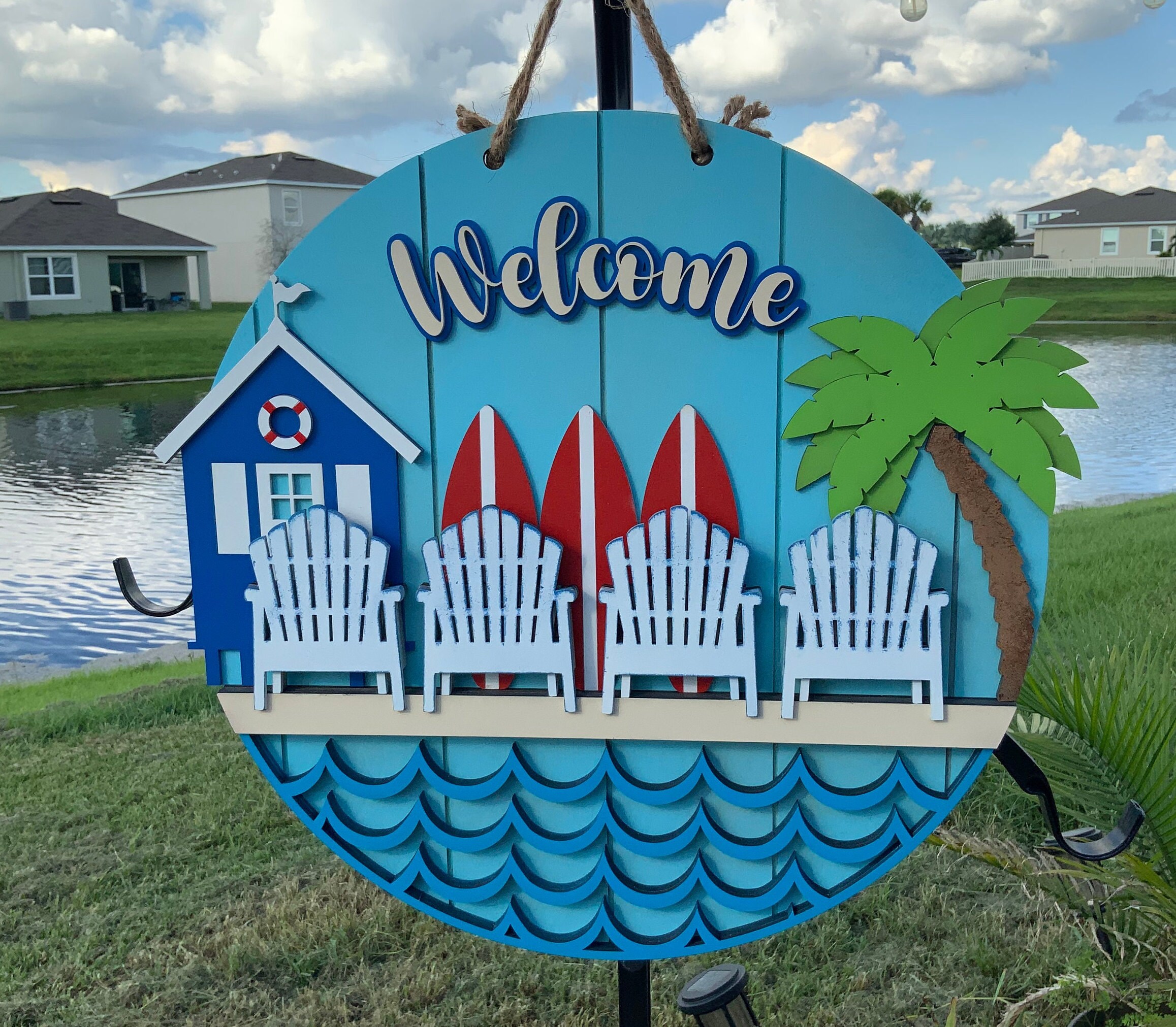 Welcome Surfboard Sign - Etsy
