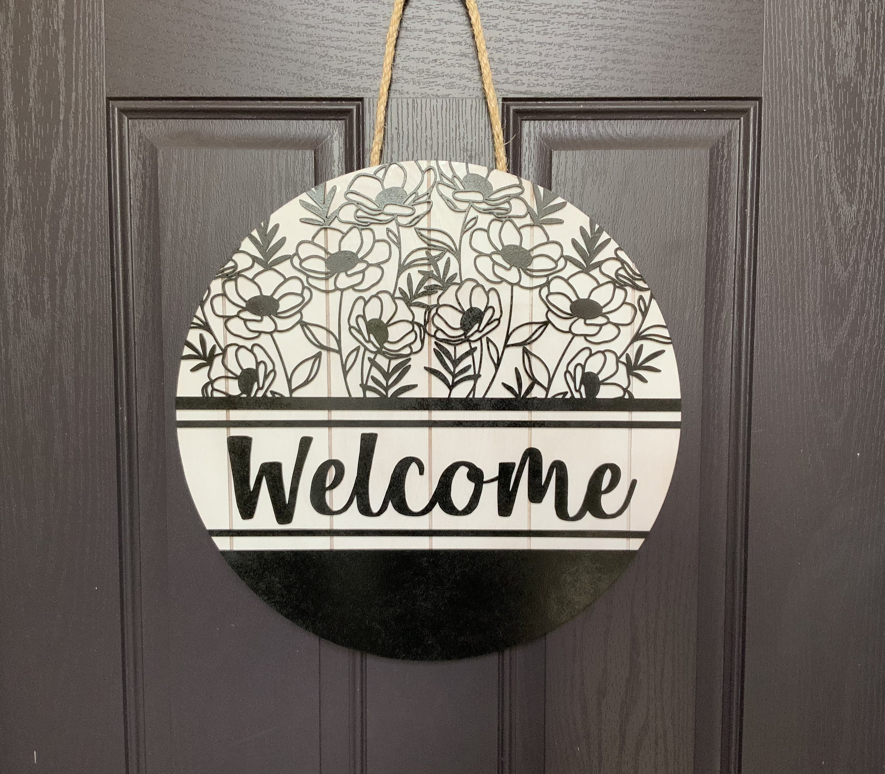 3d Floral Design Welcome Sign - Etsy