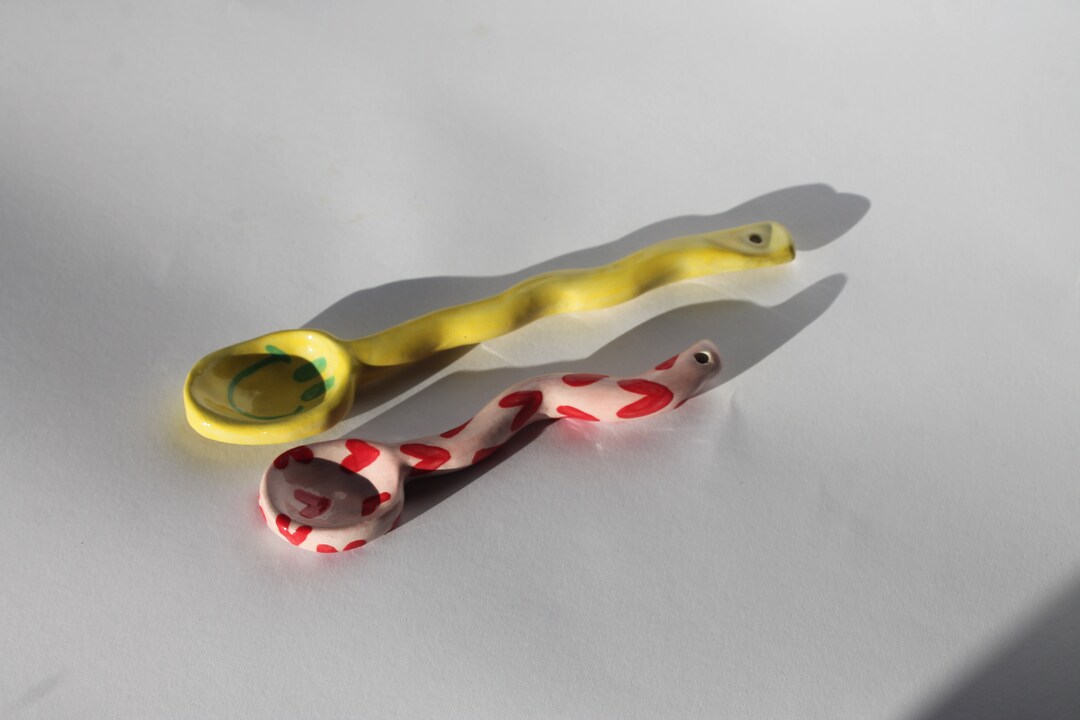 SPOON, Hanmdade Ceramic Spoon, Heart Spoon, Smiley Spoon, Kitchen Decor ...