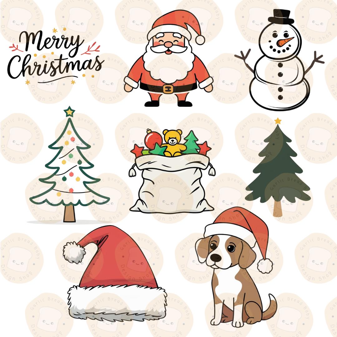 Christmas Clip Art Bundle | 30 PNG Files | Seasonal Design Set ...