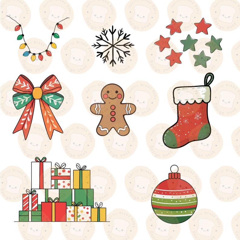 Christmas Clip Art Bundle | 30 PNG Files | Seasonal Design Set ...