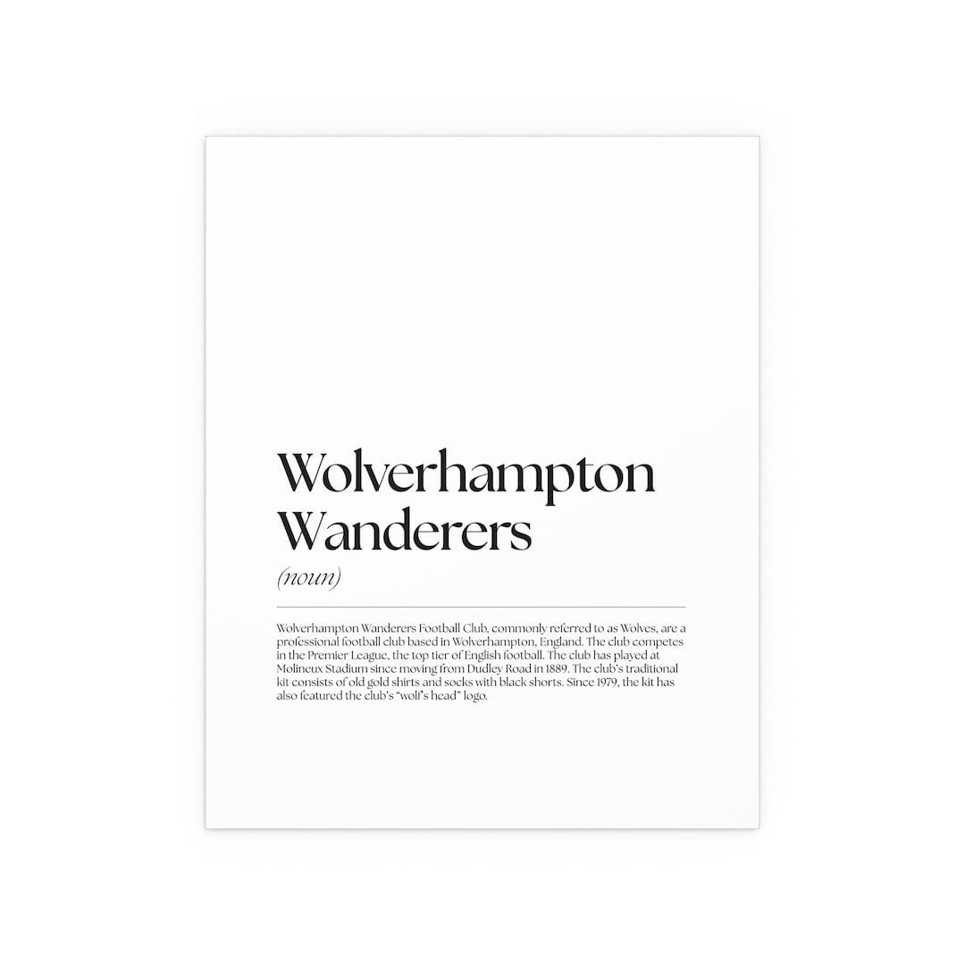 Wolverhampton Wanderers Football Club Poster Wall Art, Silk Poster ...