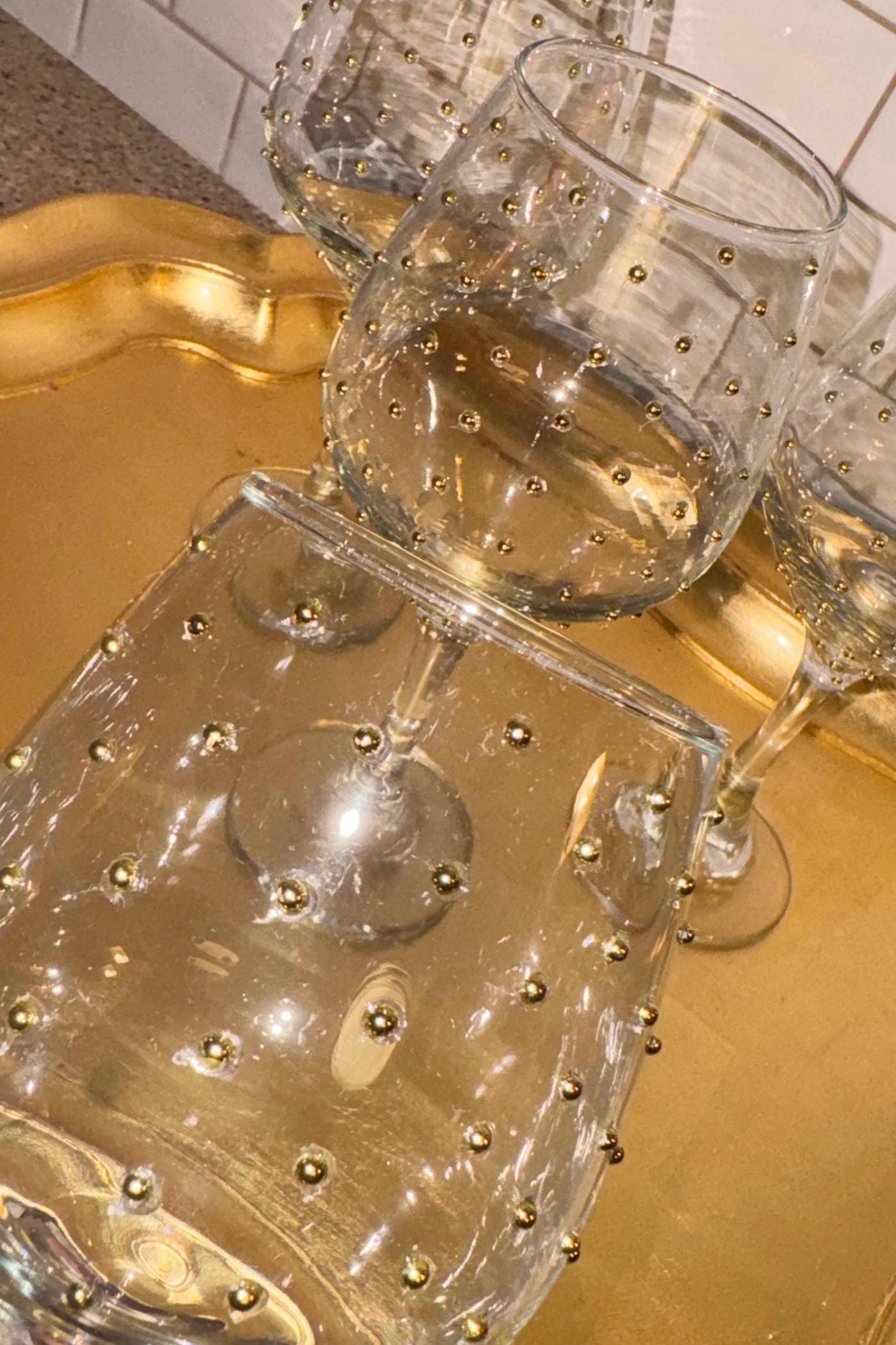 Gold Studded Wine Glasses: Classy Party Drinkware - Etsy