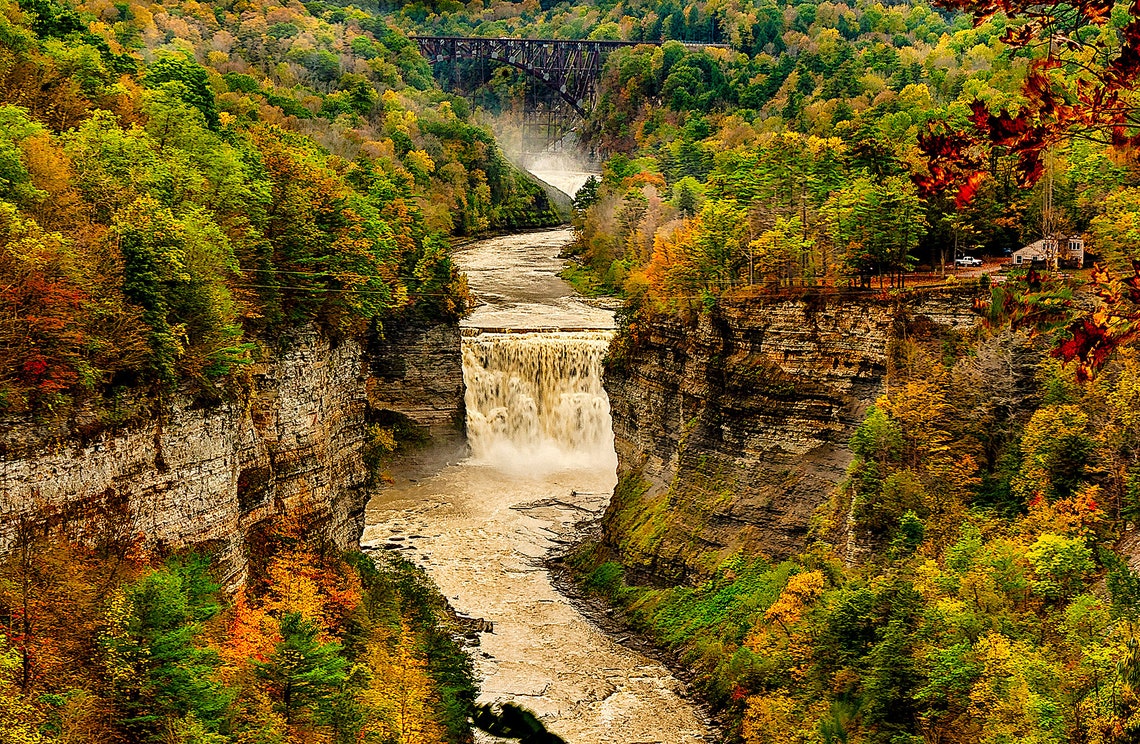 Waterfalls at Letchworth State Park During Fall - Etsy