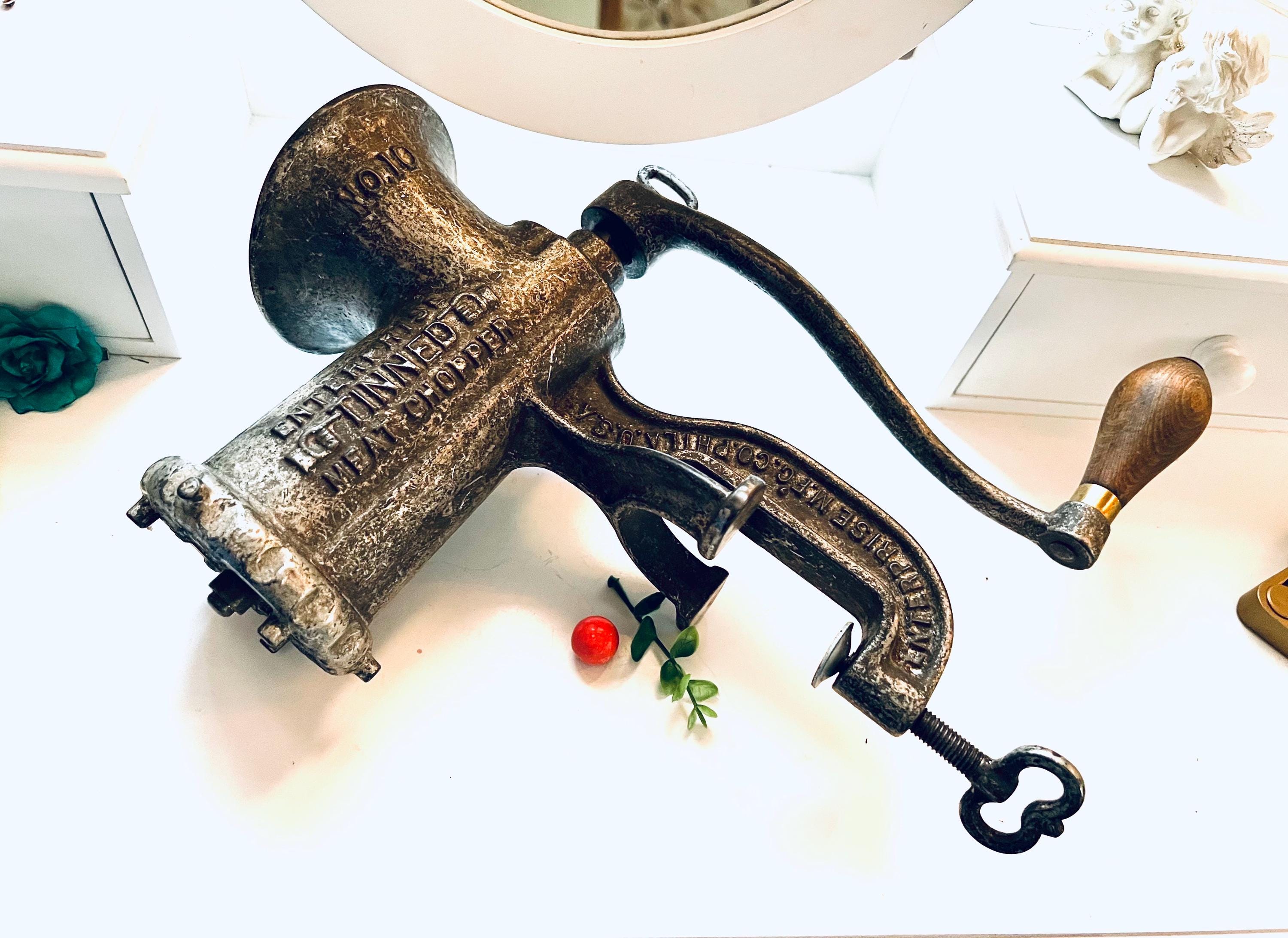 Antique American Meat Grinder, Vintage USA No 10, Manual Meat Chopper ...