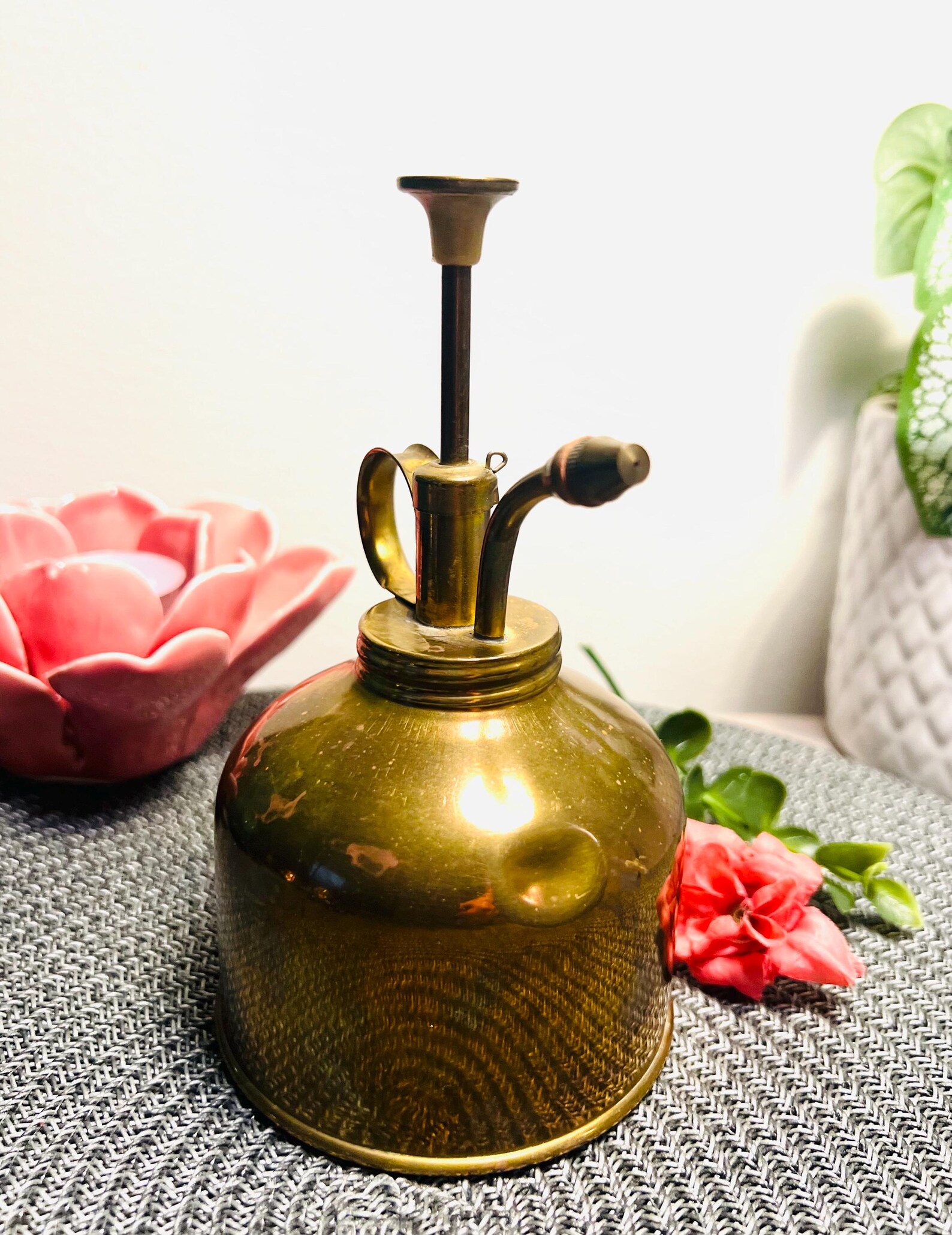 Vintage Brass Plant Atomizer Metal Water Pump, Watering Can, Sprayer ...