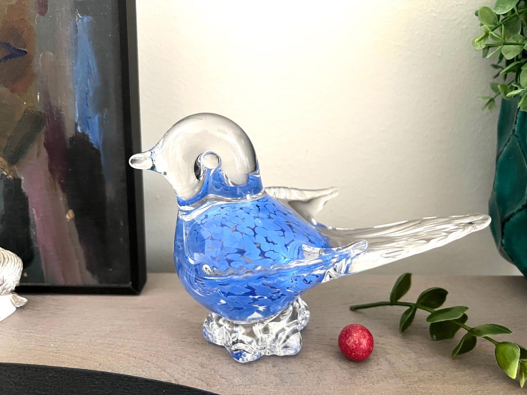 Amazing Blue 1960’s Hand Made Blue Murano Glass Bird, Heavy Glass Bird ...