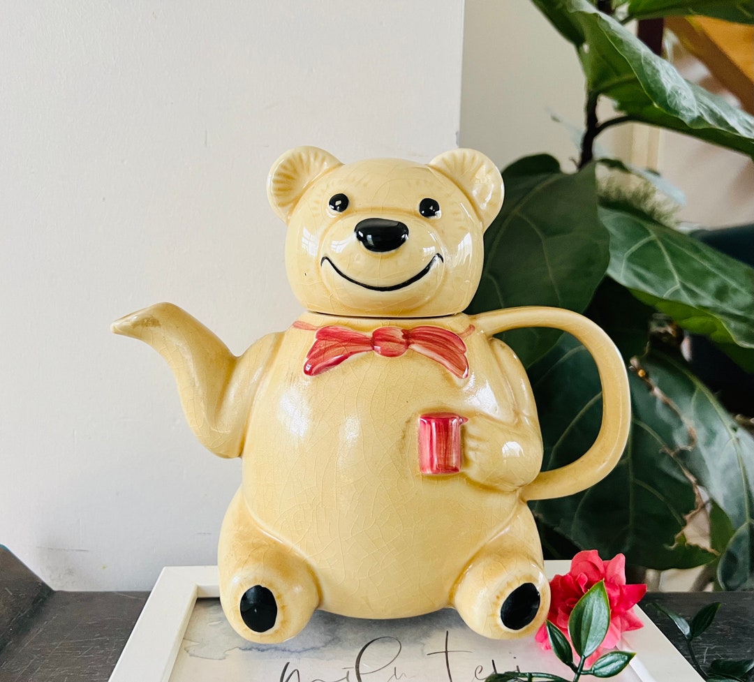 Vintage Teddy Bear Yellow Tea Pot…english Tea Pot - Etsy