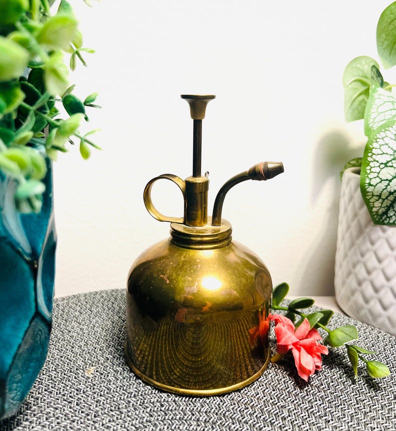 Vintage Brass Plant Atomizer Metal Water Pump, Watering Can, Sprayer ...