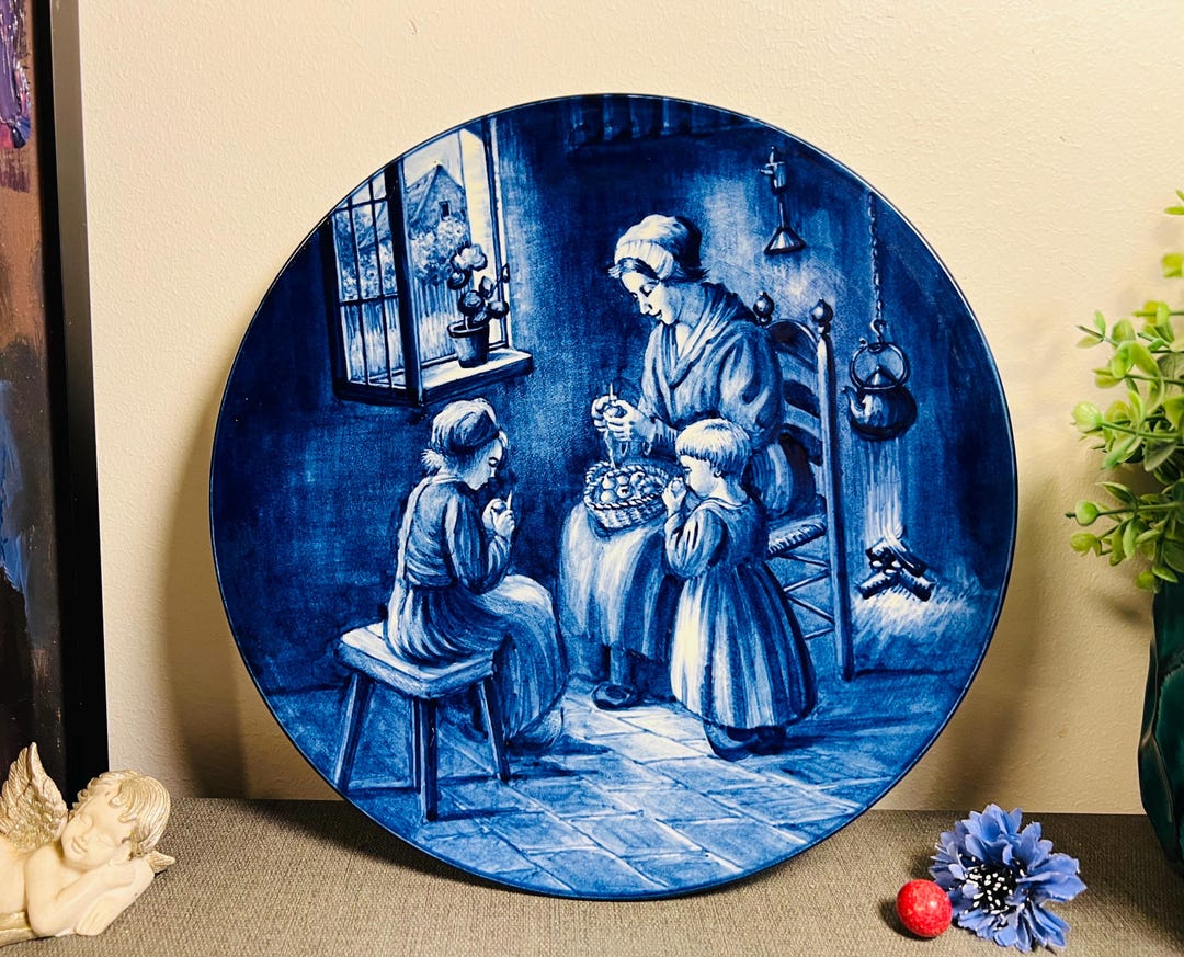 Rare Find-amazing Large Delft Vintage Blue Wall Plate Hand Painted ...