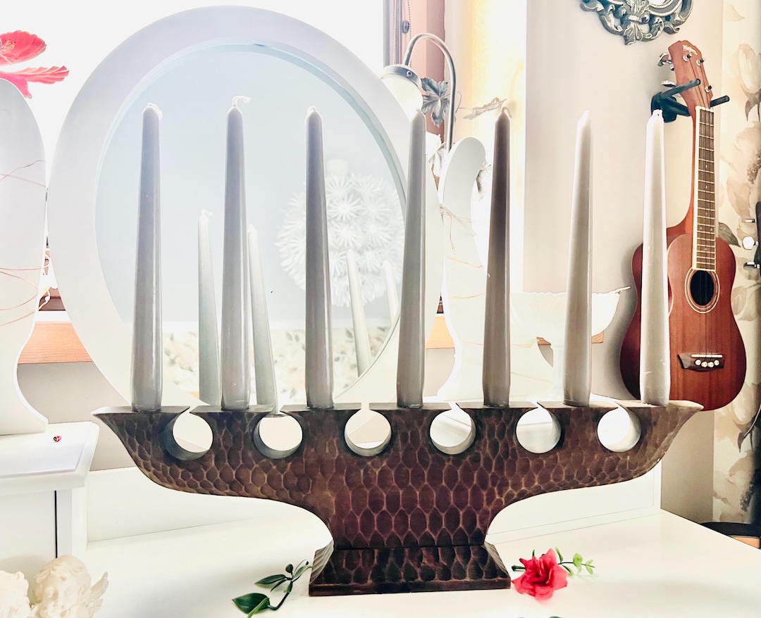 Vintage Swedish Wooden Candelabra. Hand Made, Natural Colour. Retro ...