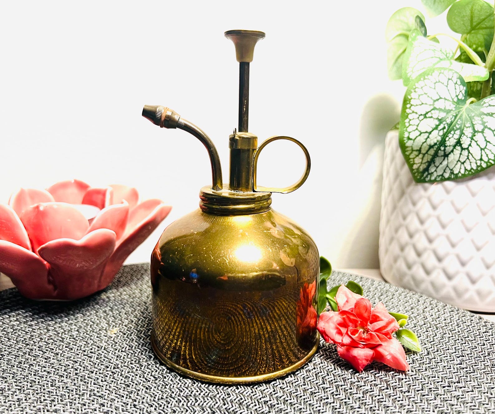 Vintage Brass Plant Atomizer Metal Water Pump, Watering Can, Sprayer ...