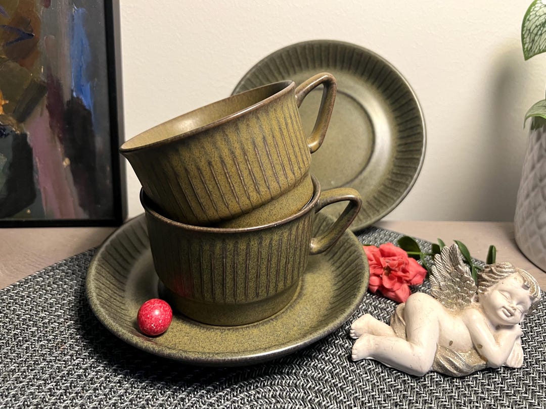 Vintage Rare Stavangerflint 'nordkapp' Tea Cups,plates, 60s Norwegian ...