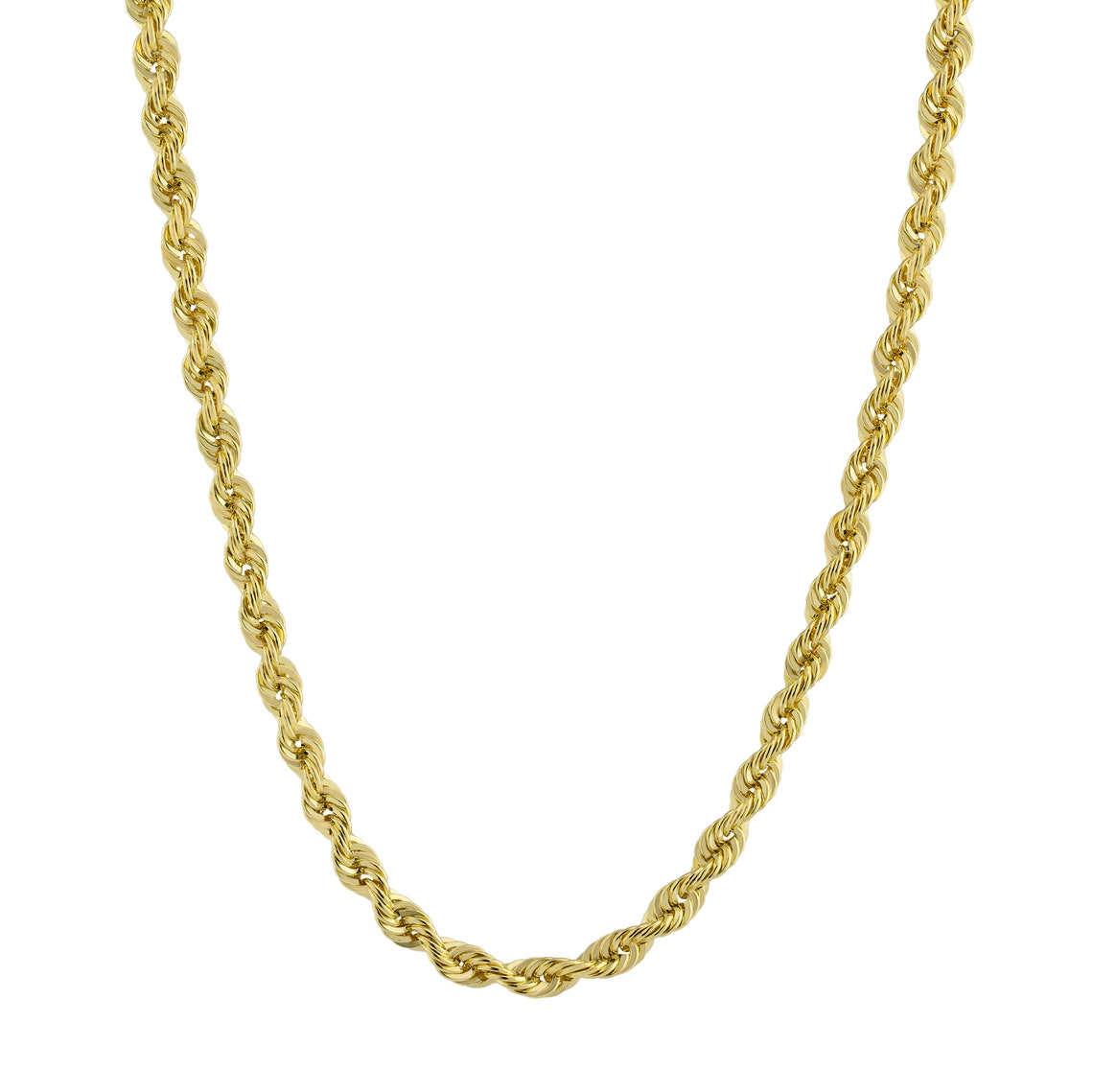 Hollow Rope Chain Necklace Real 10K Gold Bonded 925 - Etsy