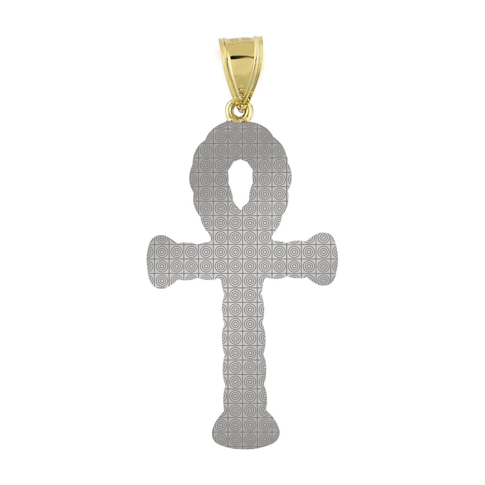 Ankh Cross Jesus Pendant Charm Diamond Cut Bonded 1/10th 10k Yellow ...