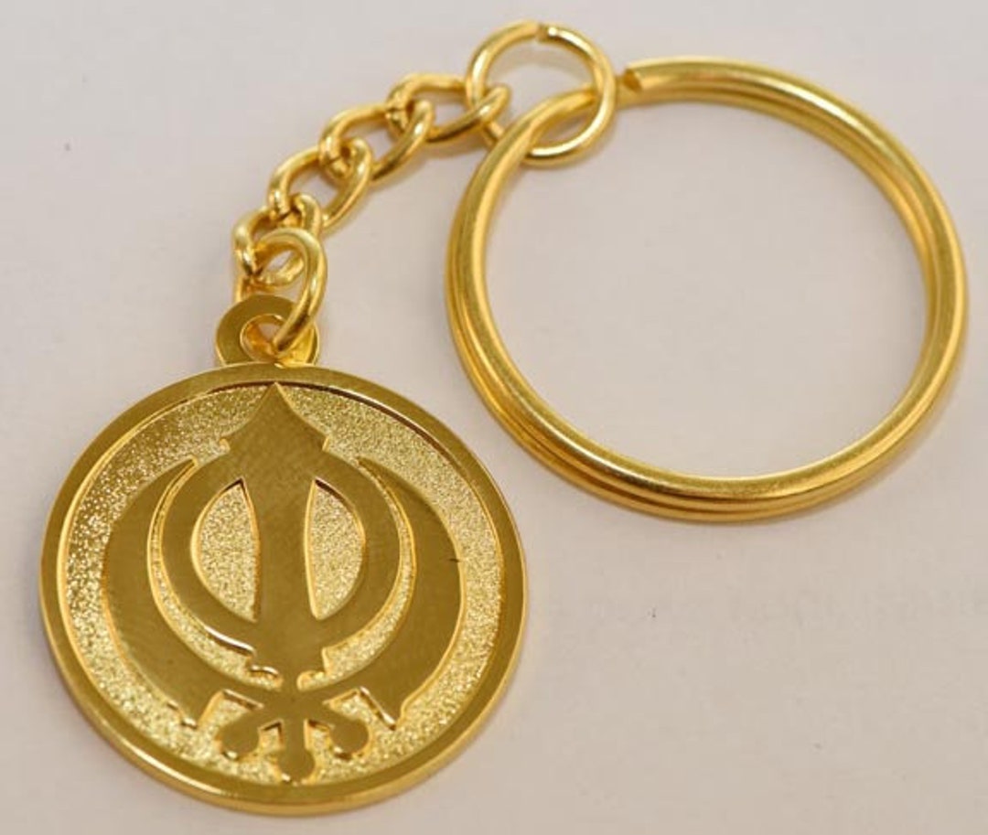 Gold Colored Sikh Khanda Keychain - Etsy