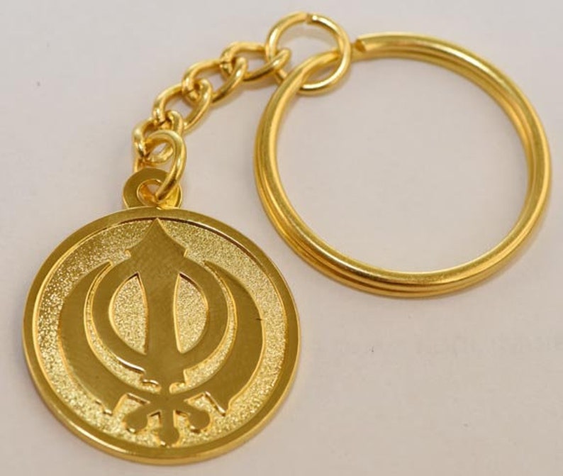Gold Colored Sikh Khanda Keychain - Etsy