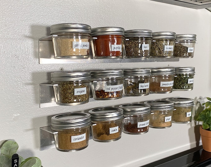 Mason Jar Spice Rack Hanger Brackets (3 Pack) - Kitchen Pantry Canning ...