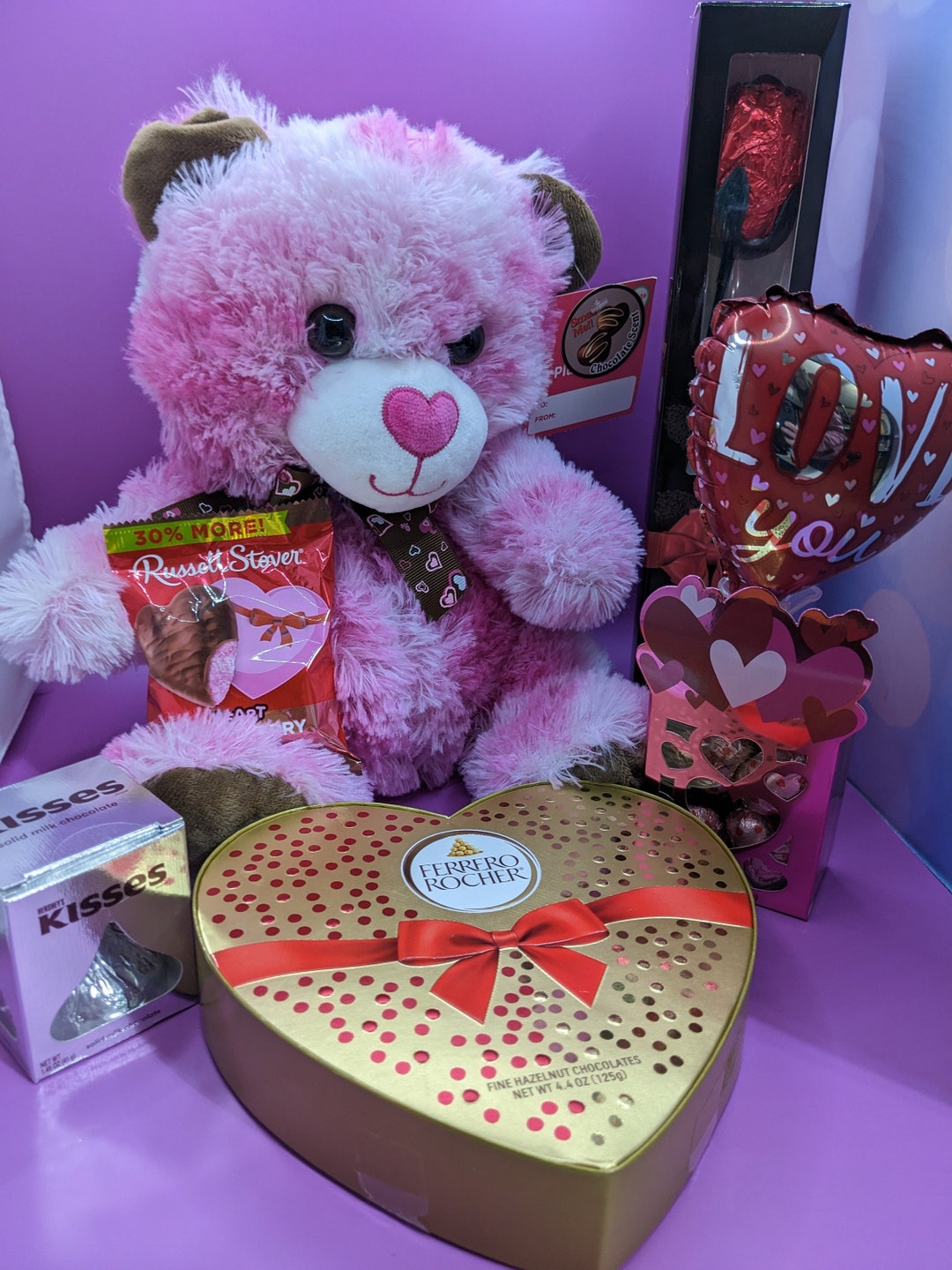 Scented Teddy Bears and Chocolate Candy Gift. Valentines Day or ...