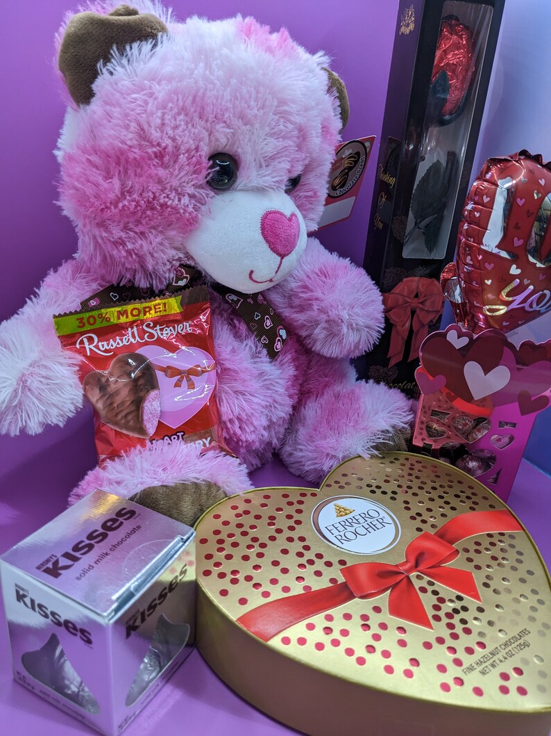 Scented Teddy Bears and Chocolate Candy Gift. Valentines Day - Etsy