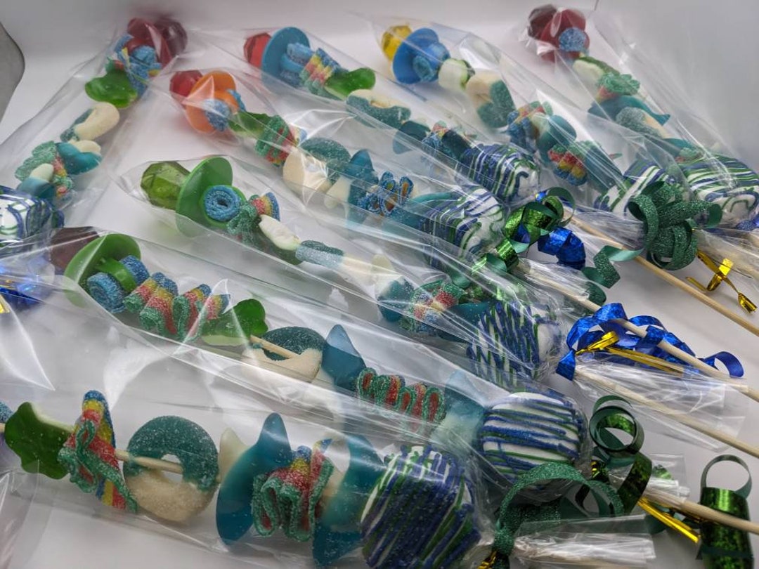 Sharks and Frogs Kabob Sticks. Blue and Green. Ringpops Tops - Etsy