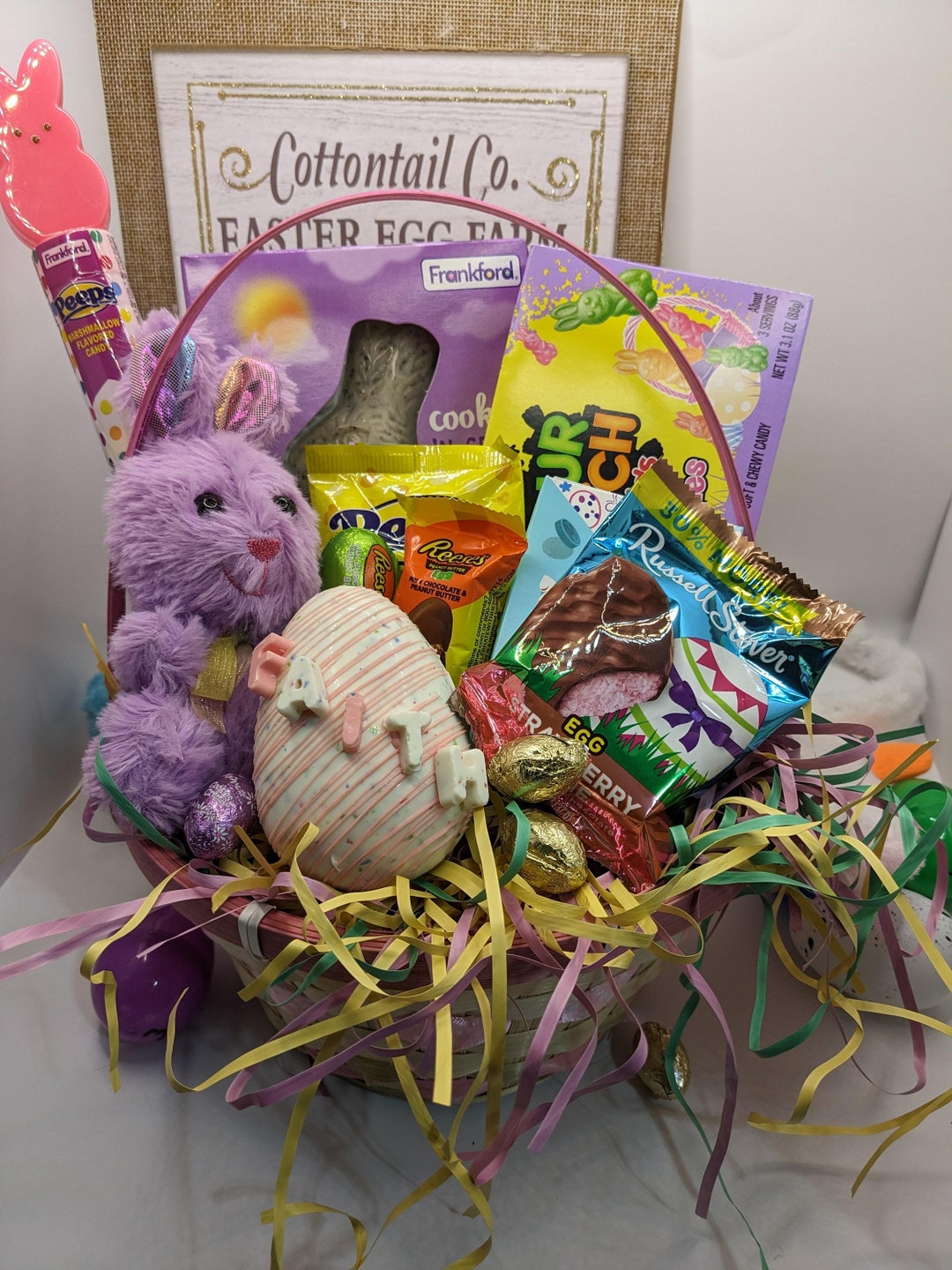 Personalized Easter Basket Comes With Name on Egg Full of Easter Candy ...