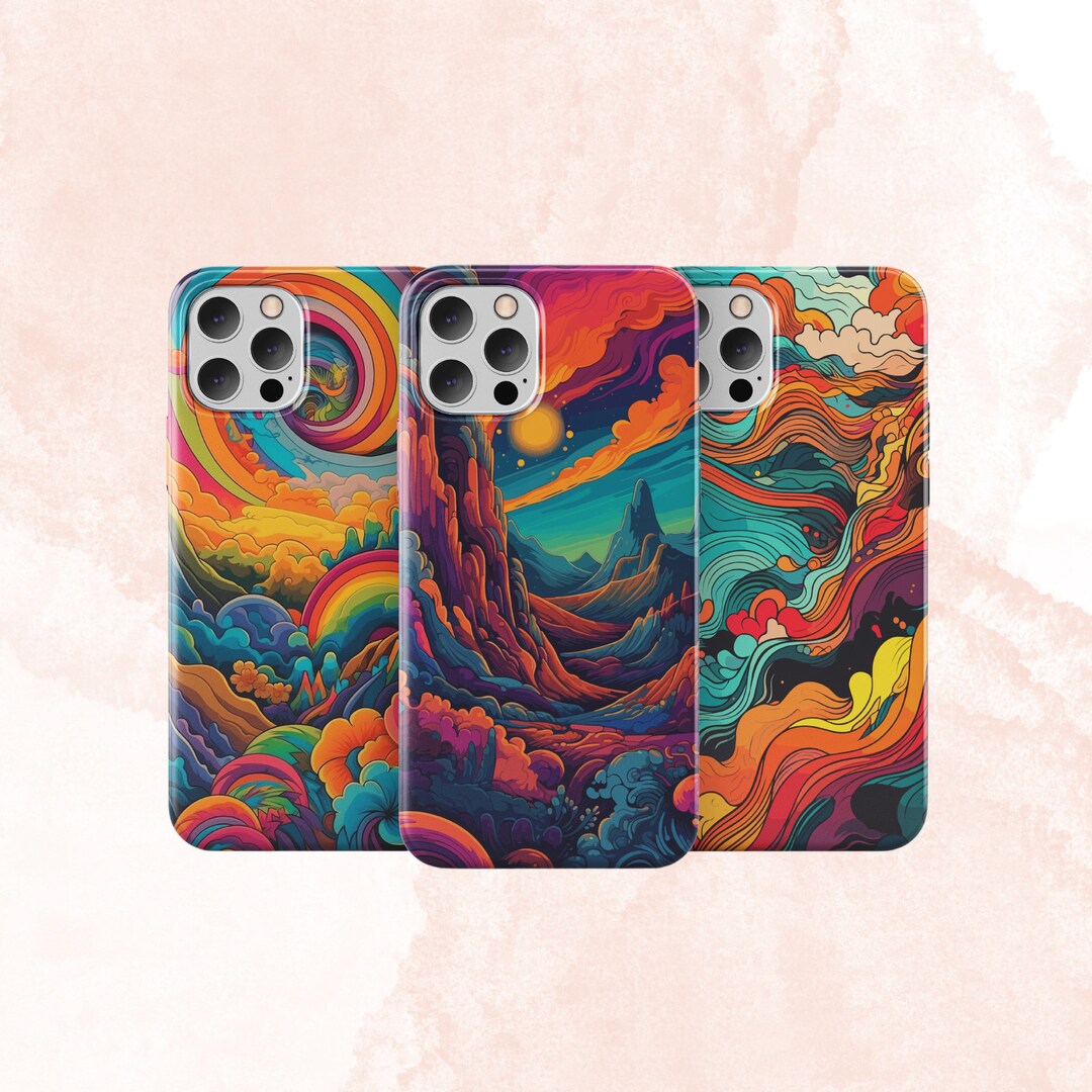 Psychedelic Trippy Phone Case Cover Gift for iPhone 15, 14, 13, 12, 11 ...