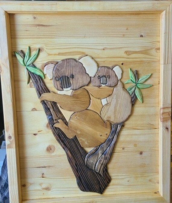 Koala's Itarsia Woodart Intarsia Wood Woodwork - Etsy