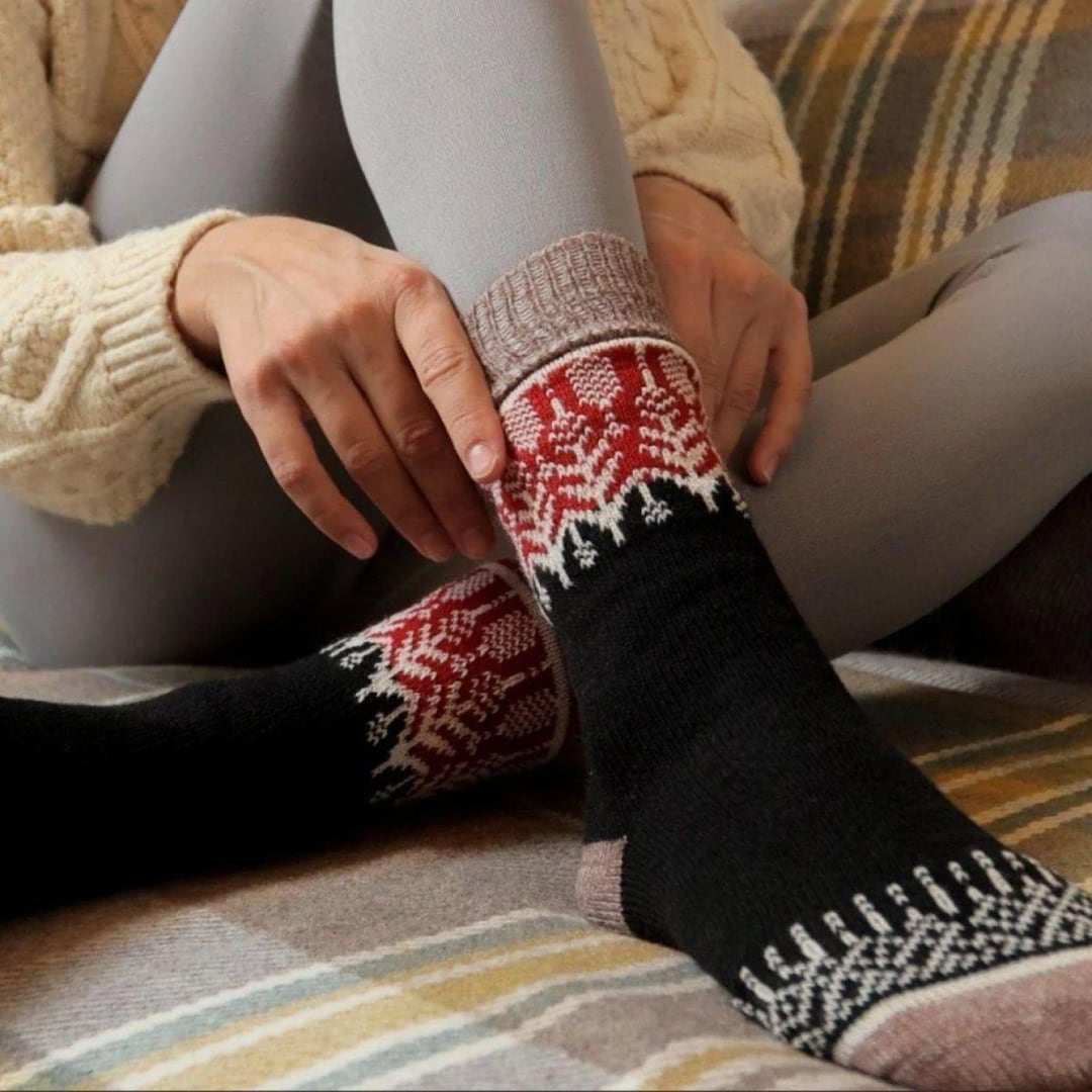 Nordic Merino Wool Socks: Scandinavian Winter Yule Gift - Etsy