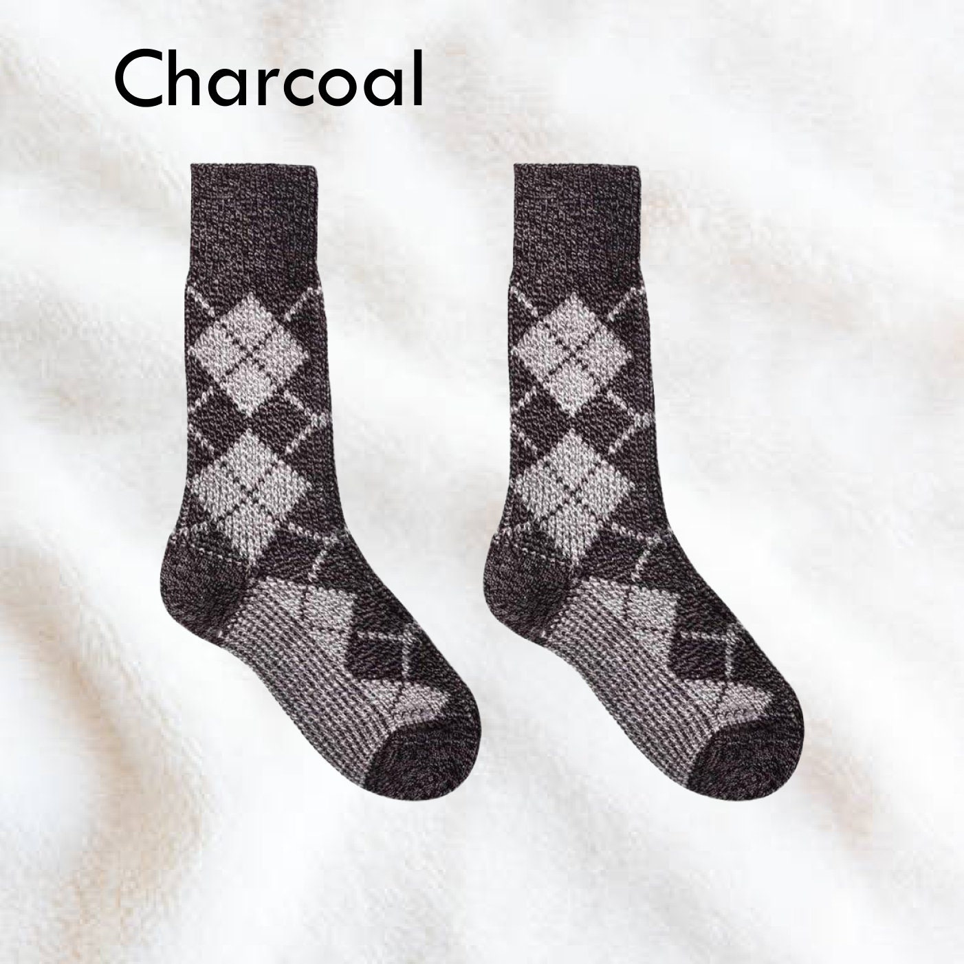 Nordic Wool Argyle Socks, Cozy Warm Gift for Women & Men Winter Thick ...