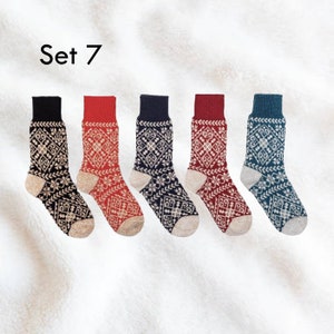 Nordic Wool Socks: Warm Winter Merino Blend - 5 Pack Set - Etsy Canada