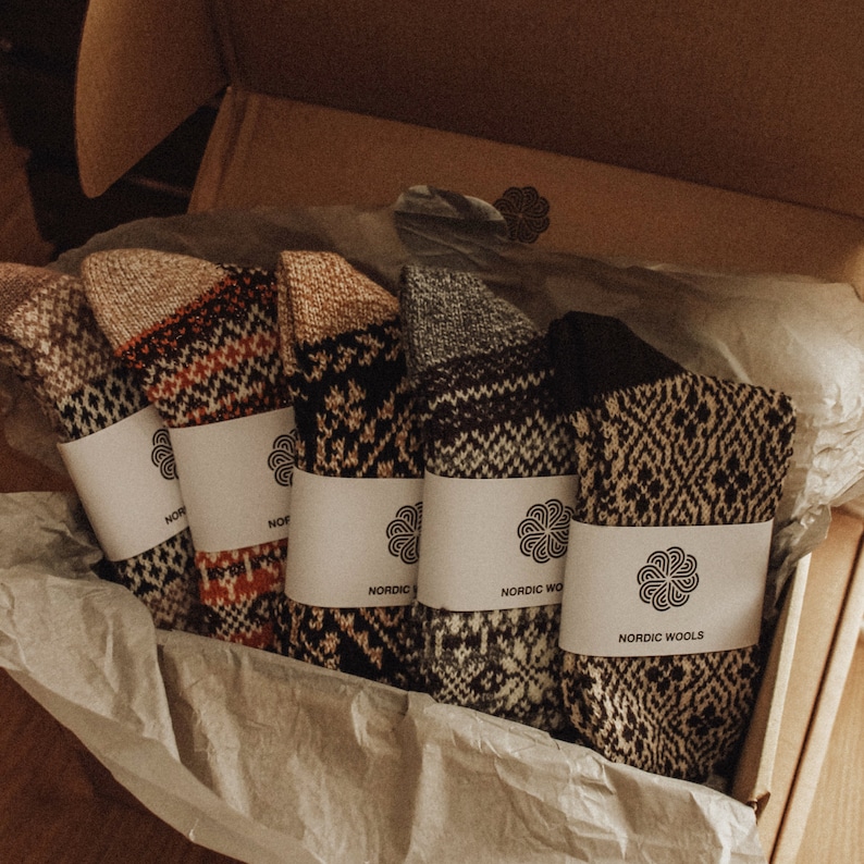 Nordic Wool Socks: Warm Winter Merino Blend - 5 Pack Set - Etsy