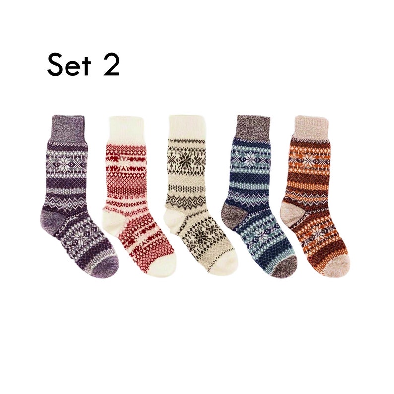 Nordic Wool Socks: Warm Winter Merino Blend - 5 Pack Set - Etsy