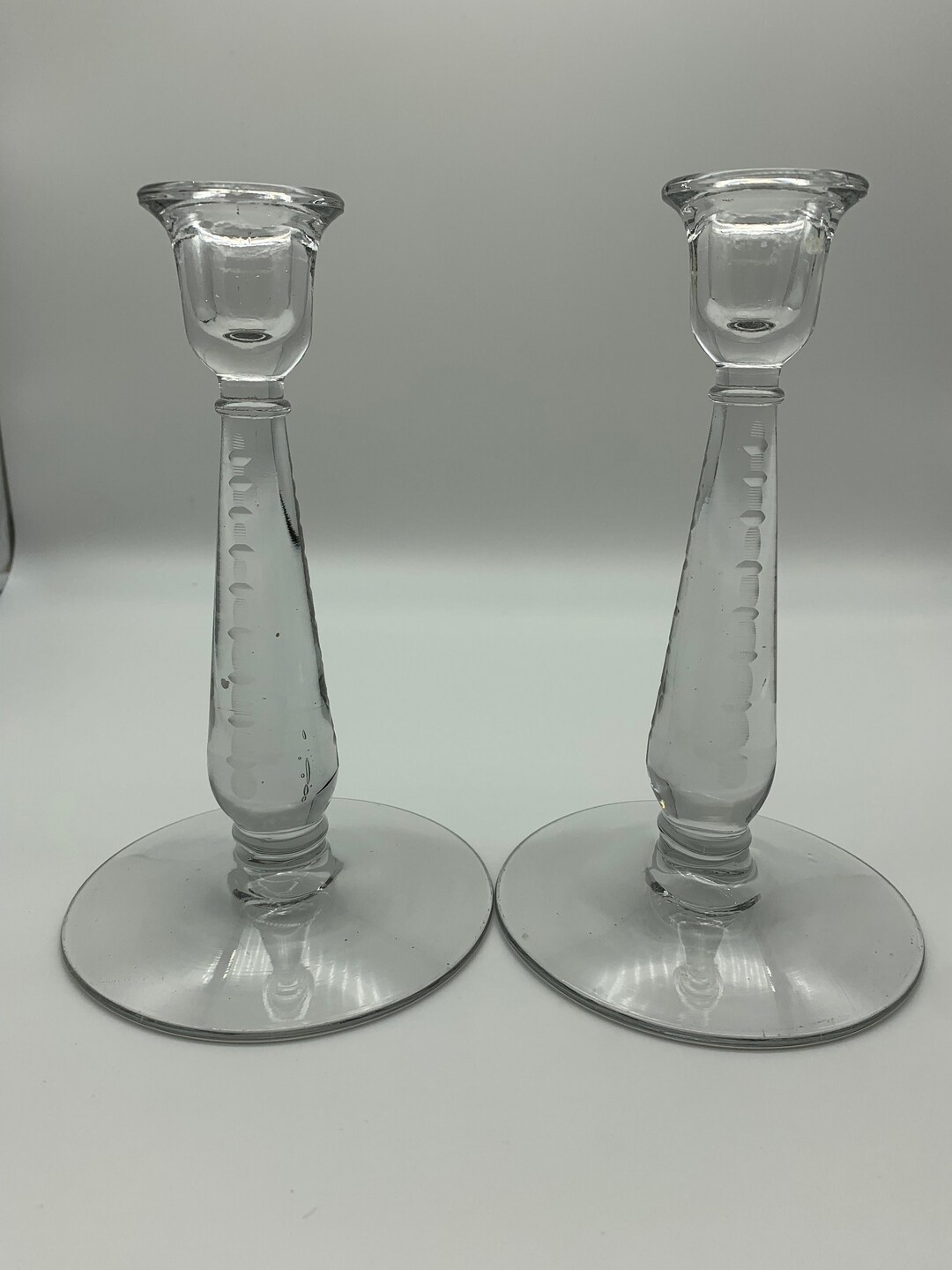 Vintage BEAUTIFUL Crystal Candlesticks Pair - Etsy