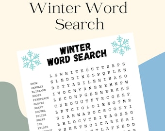 Winter Seasons Word Search Packet Easy - Etsy