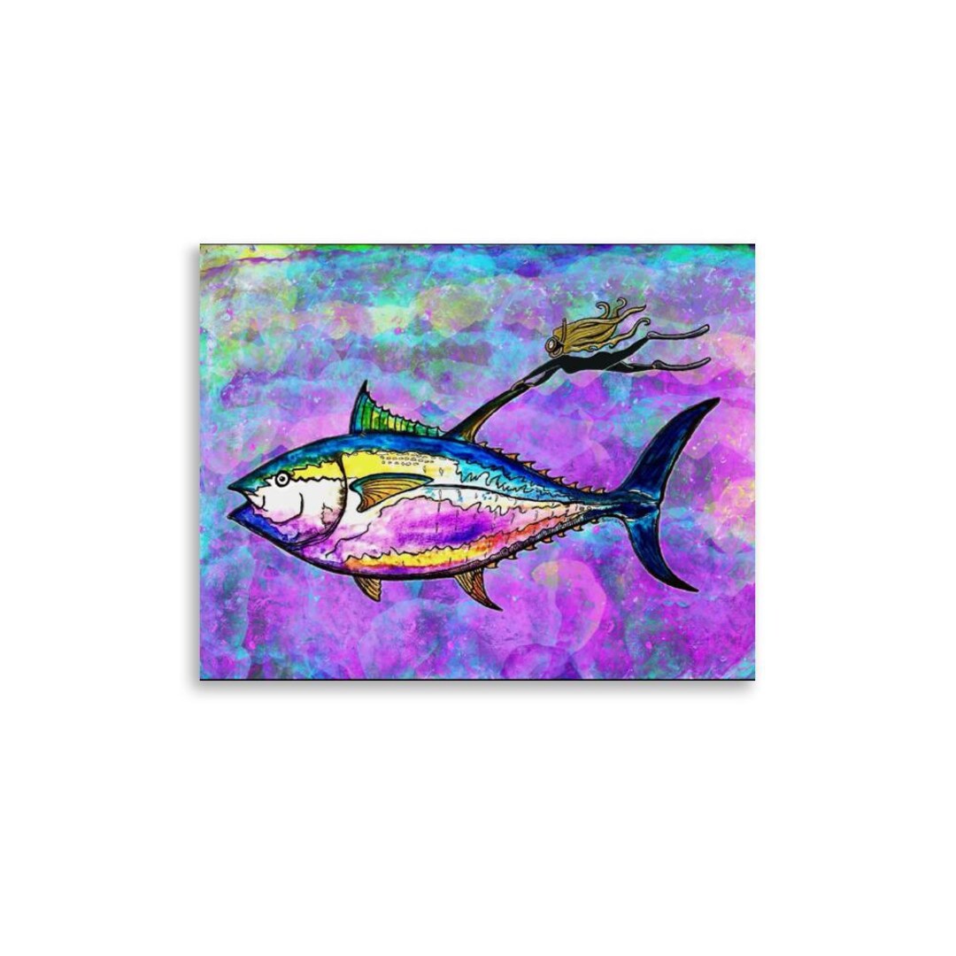 Bluefin Tuna Fish Art Original Digital Illustration | Art Poster ...