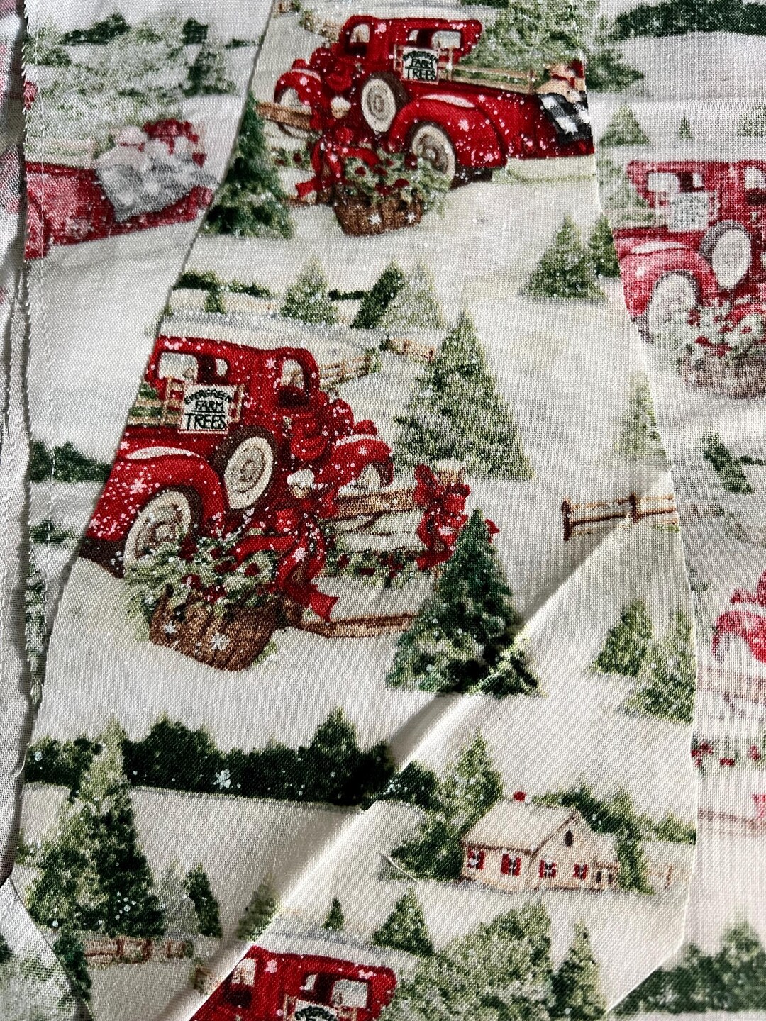 Bucilla Christmas Stocking Fabric Liner - Red Truck, Tree Print - Etsy