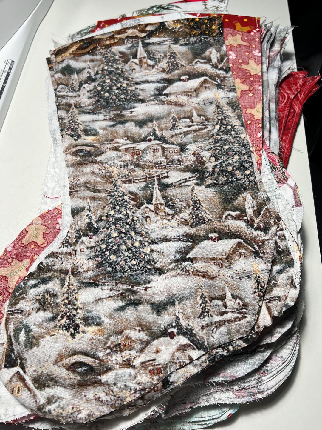 Handmade Bucilla Christmas Stocking Liner With Festive Fabric Finish ...