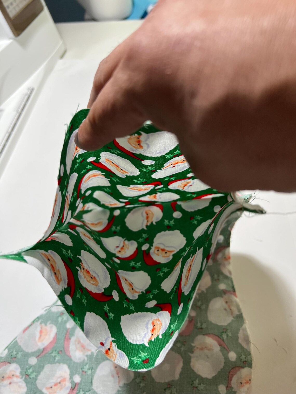 Handmade Christmas Stocking Liner in Festive Green Fabric | Bucilla ...