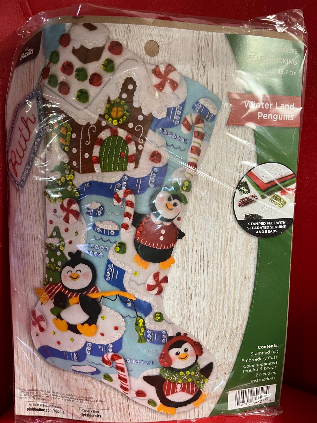 Handmade Penguin Christmas Stocking - Sequined Winter Land ...