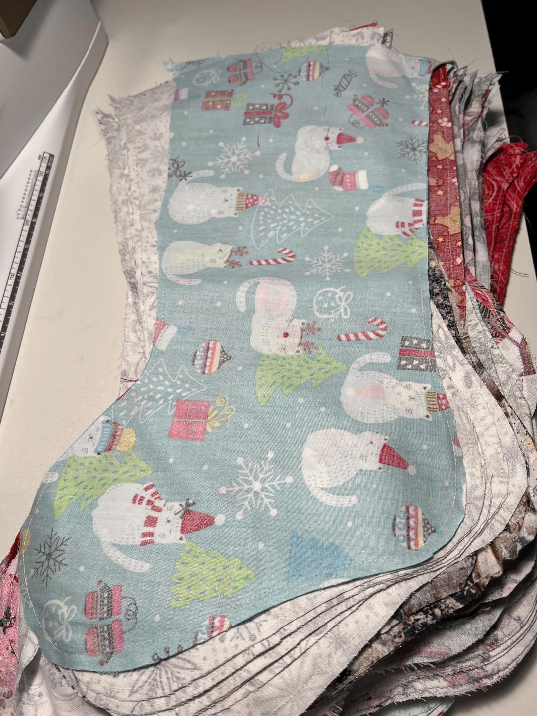Christmas Stocking Liner for Bucilla Kits | Light Blue Fabric | DIY or ...