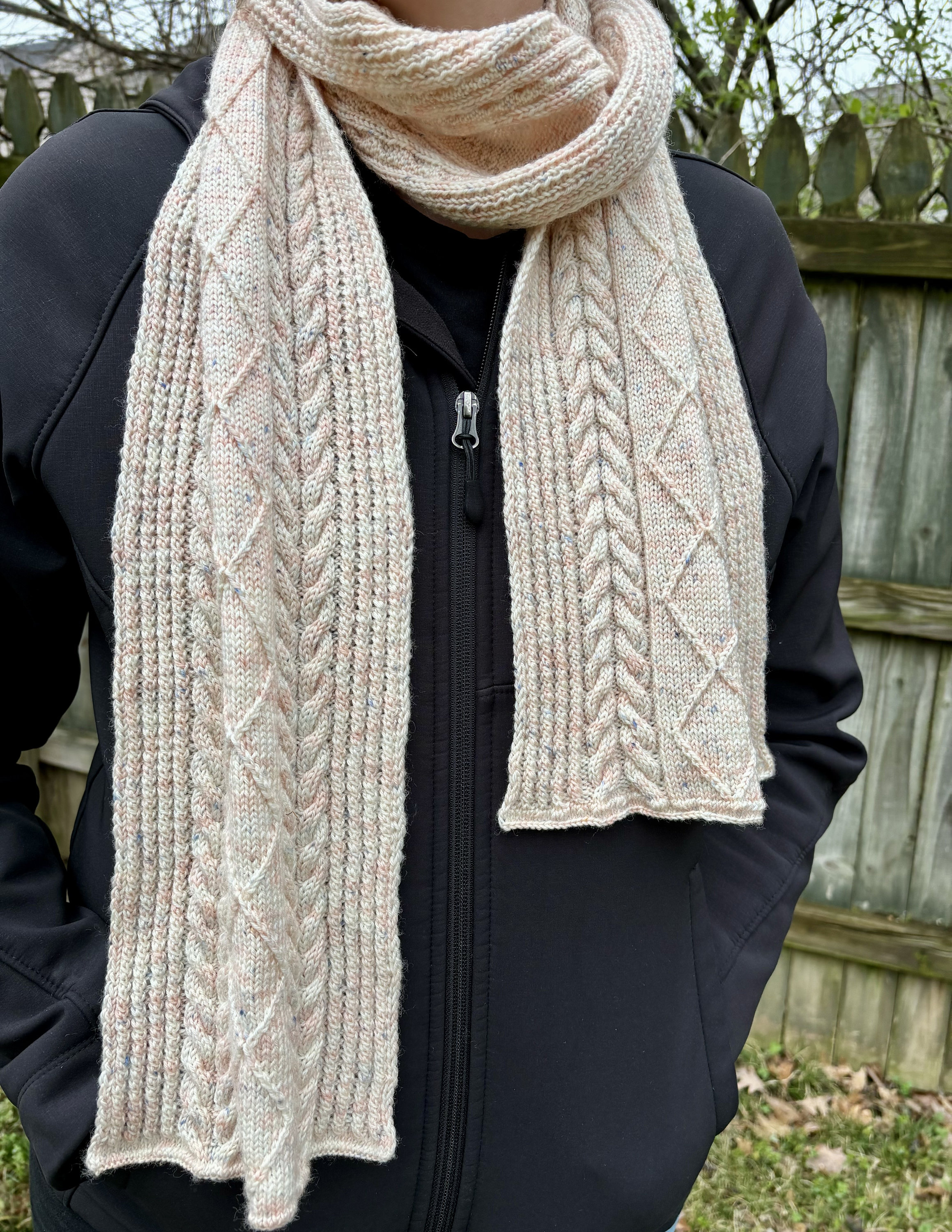 Knit Scarf Pattern Cable Scarf Diamond Knit Scarf Lightweight Scarf ...