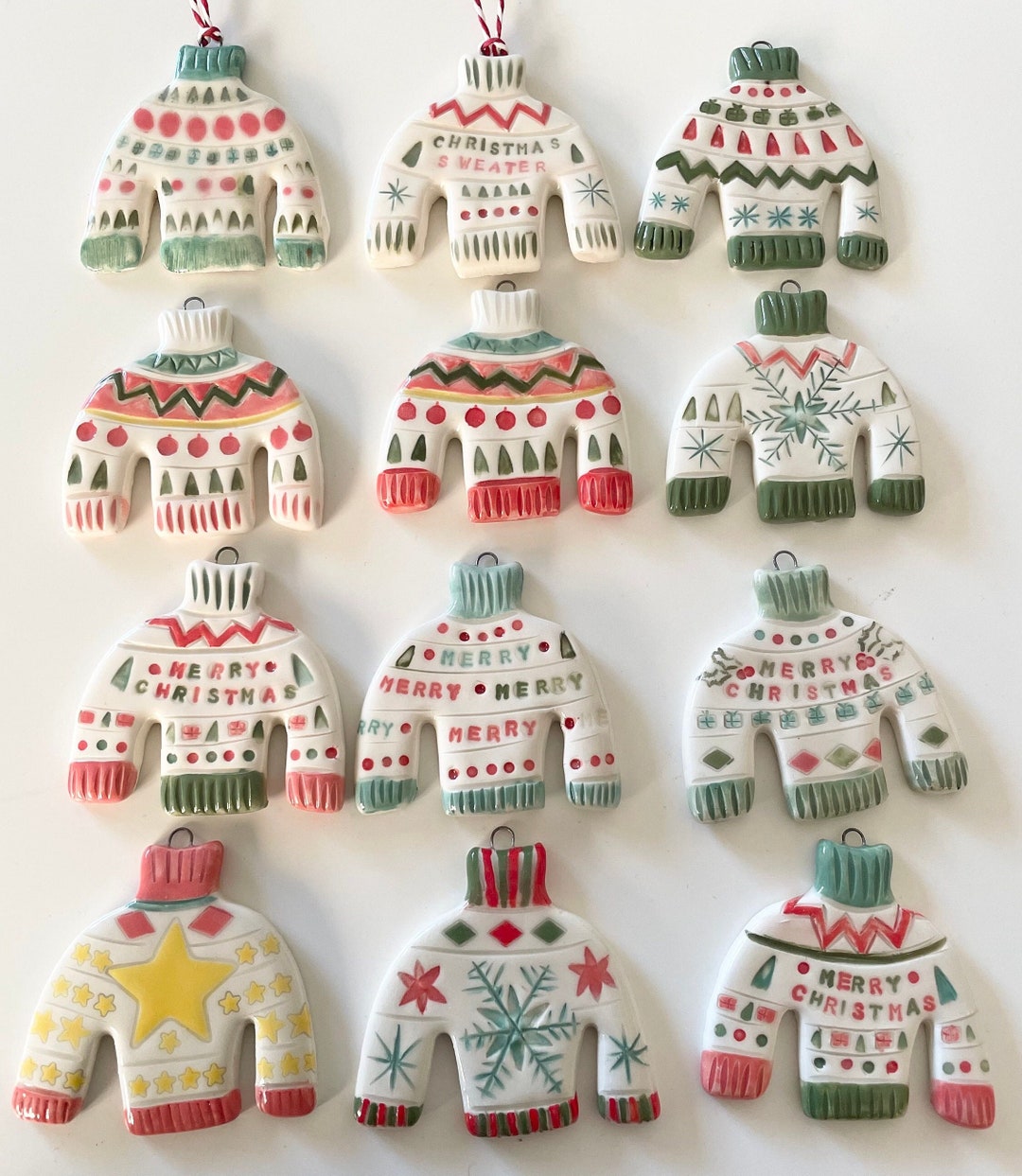 Ugly Christmas Sweater Ceramic Christmas Ornament - Etsy