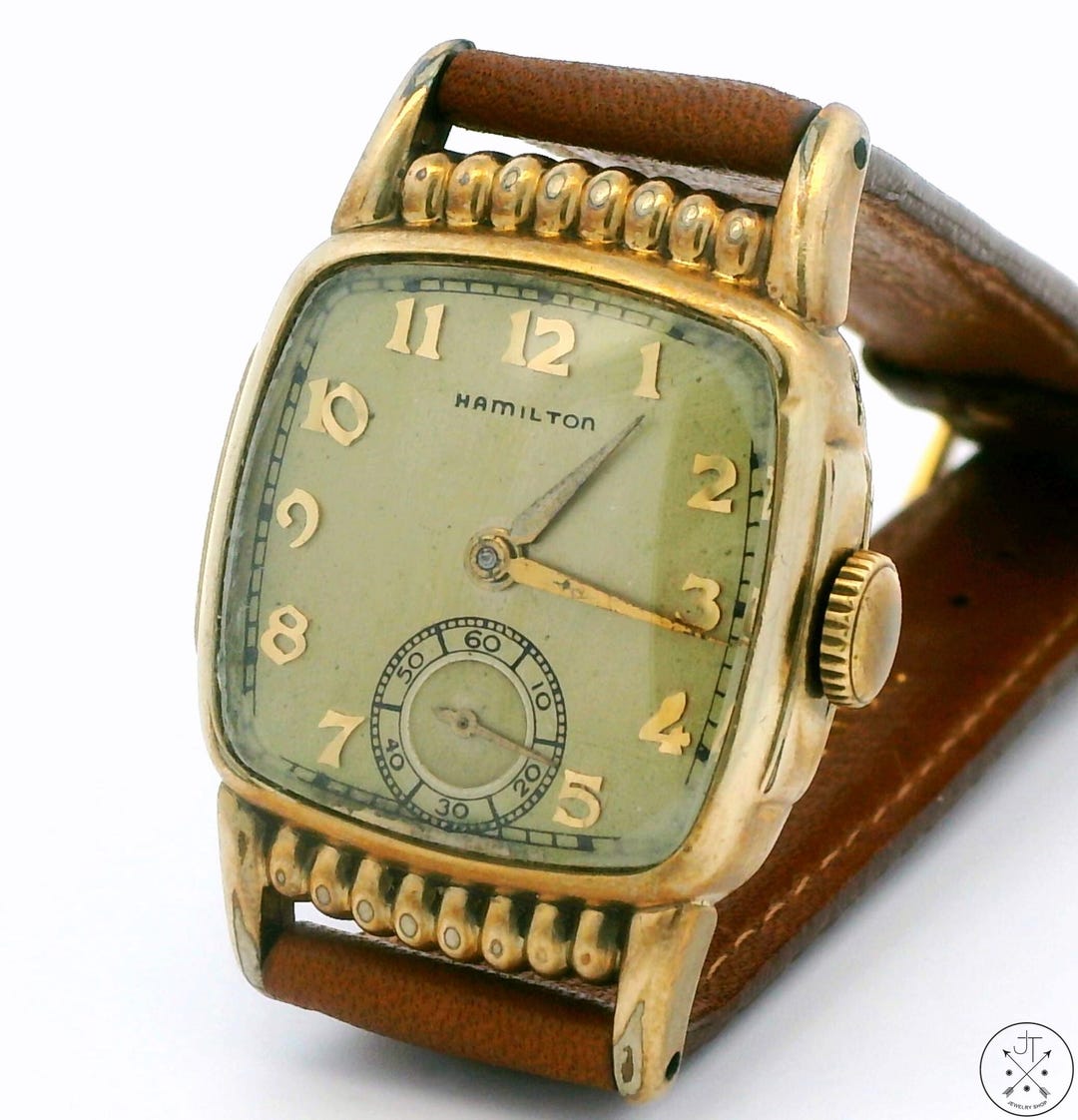 1947 Hamilton 27 Mm 10k GF Watch 987A 17 Jewel Mechanical Runs Vintage ...