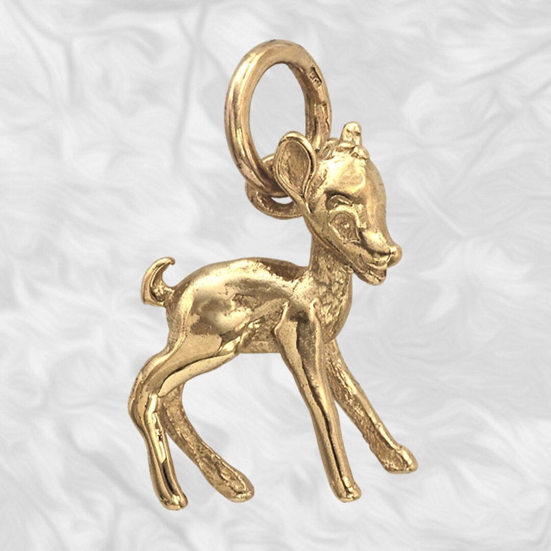 9ct Gold Deer or Fawn Charm Solid Gold, Handmade. UK Hallmarks Perfect ...