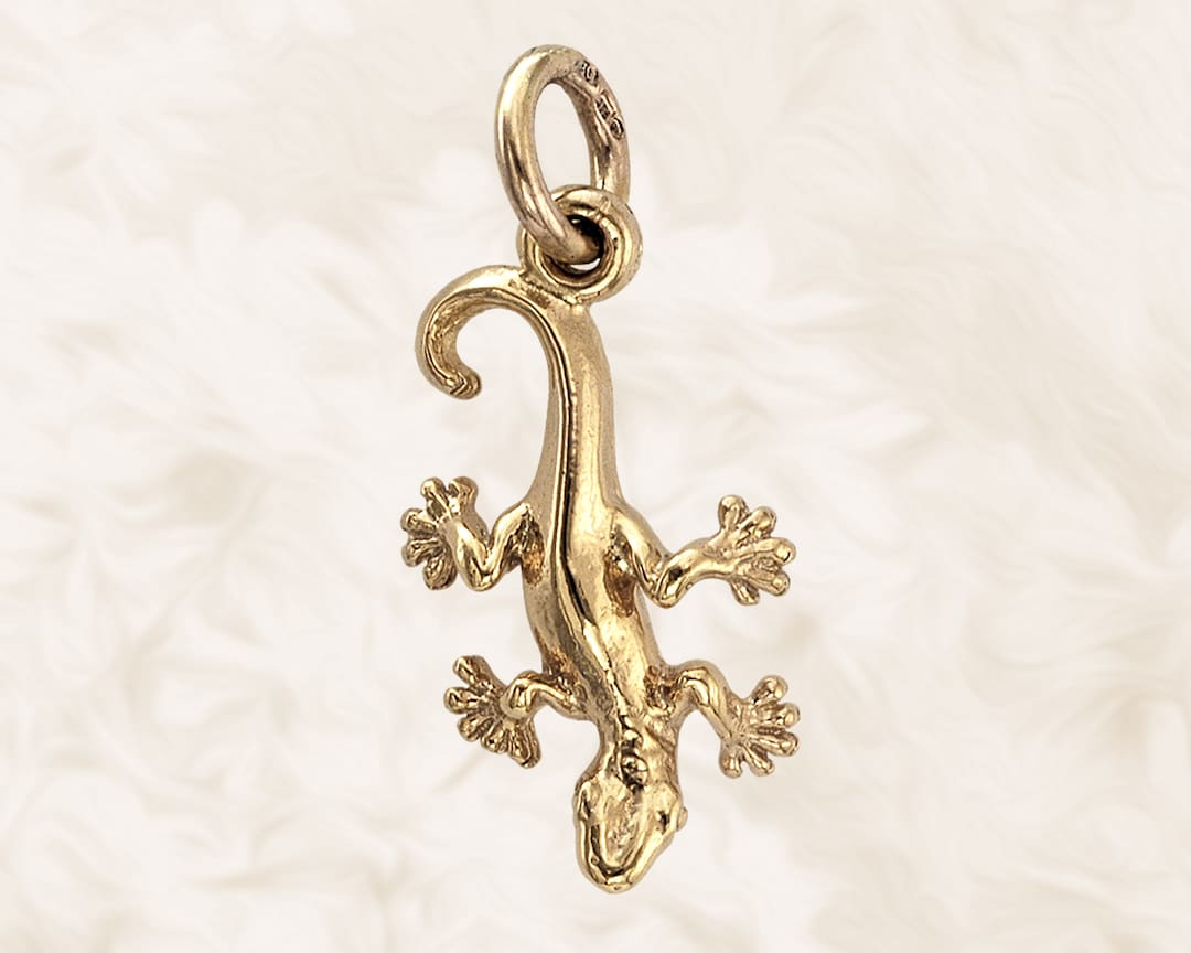 9ct Gold Lizard, Gecko Charm, Pendant, 9ct Gold Gecko Necklace ...