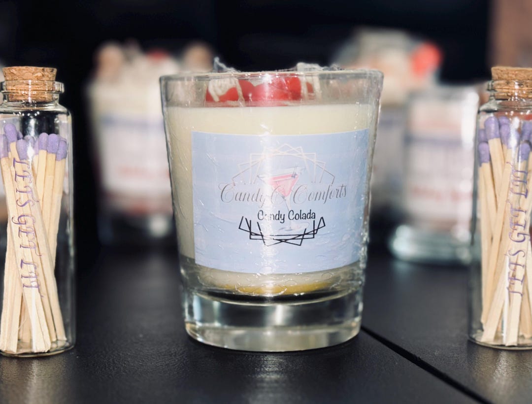 Candy Colada Cocktail Candle 10oz Gel and Soy Wax Candle Matchsticks ...