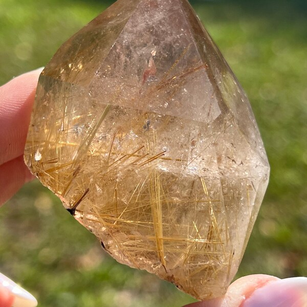 Golden Rutile Geode - Etsy
